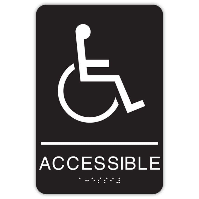 Wheelchair Accessible Signs, Rounded Corners - Identity Group