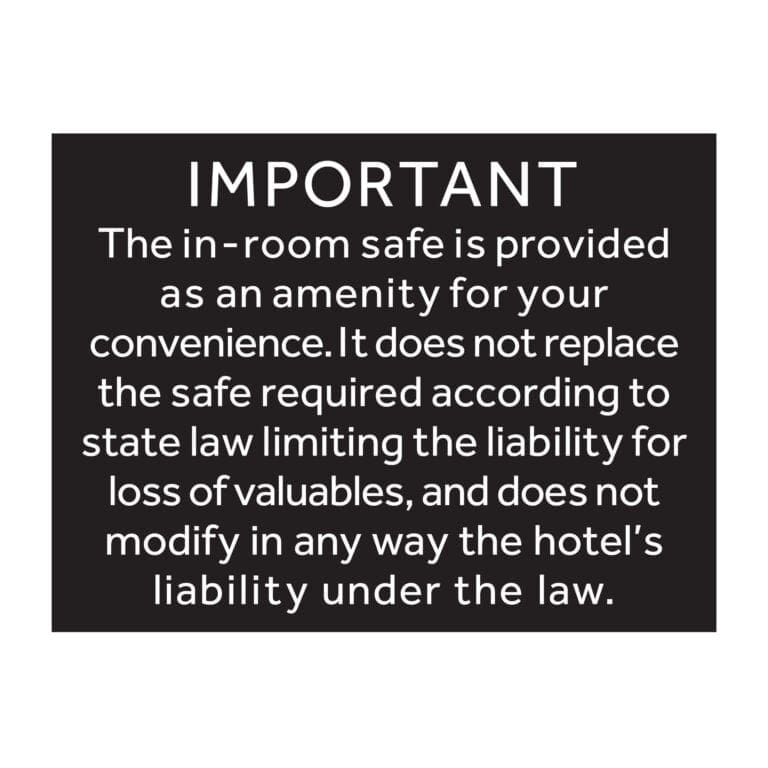 In-Room Safe Decal - Identity Group
