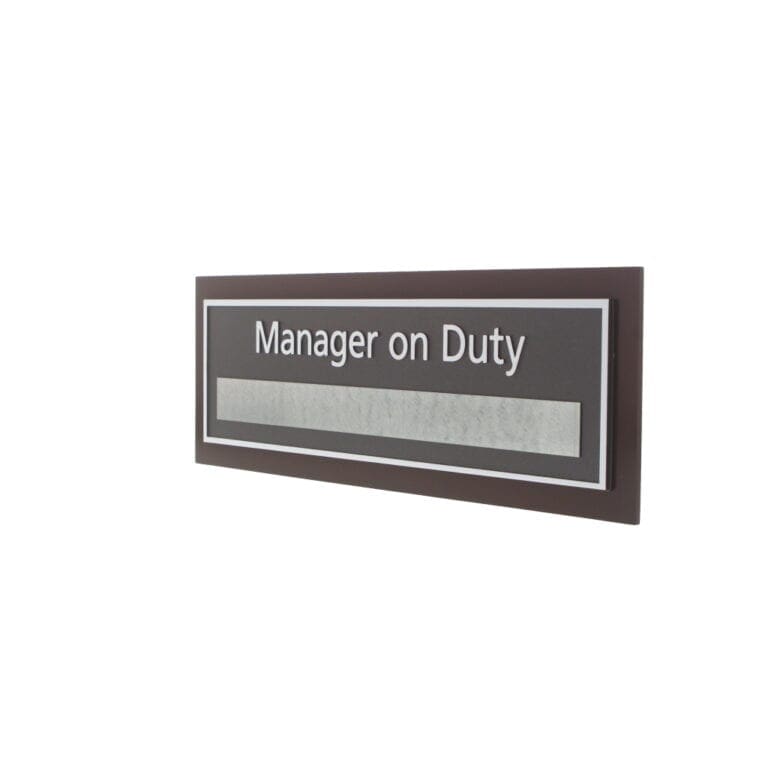 Manager On Duty Informational Sign - Identity Group