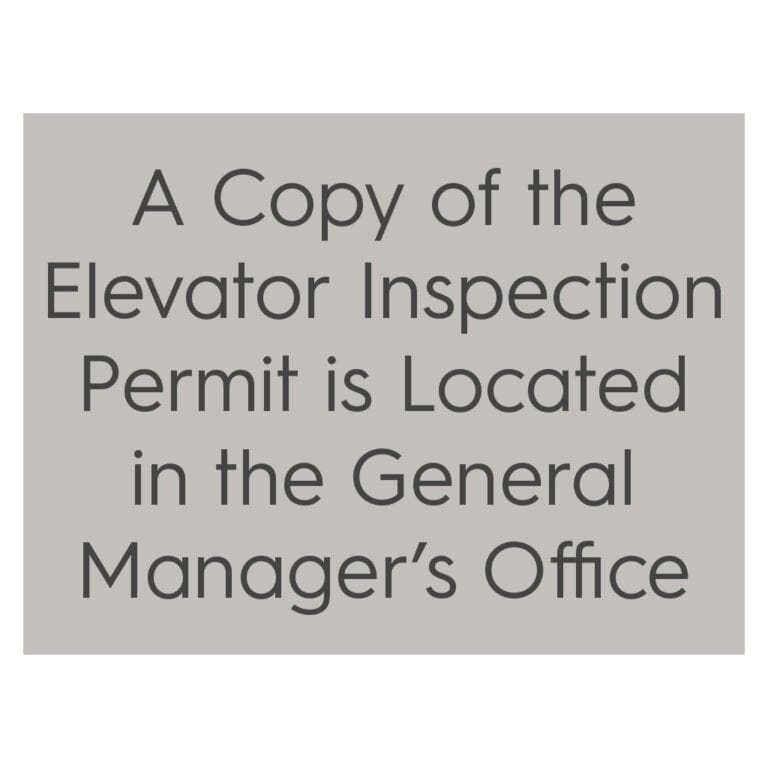 Elevator Inspection Informational Sign - Identity Group